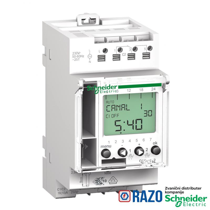 Acti 9 - IHP - 2C digitalni vremenski prekidač - 24 sata + 7 dana ...