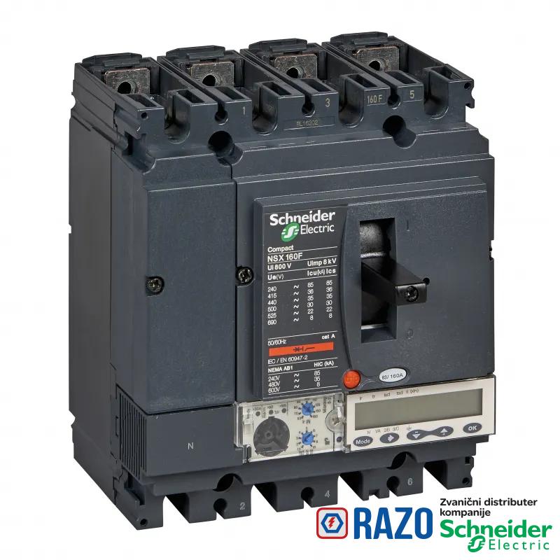 prekidač Compact NSX160B - Micrologic 5.2 A - 100 A - 4P 4d | Razoelektro