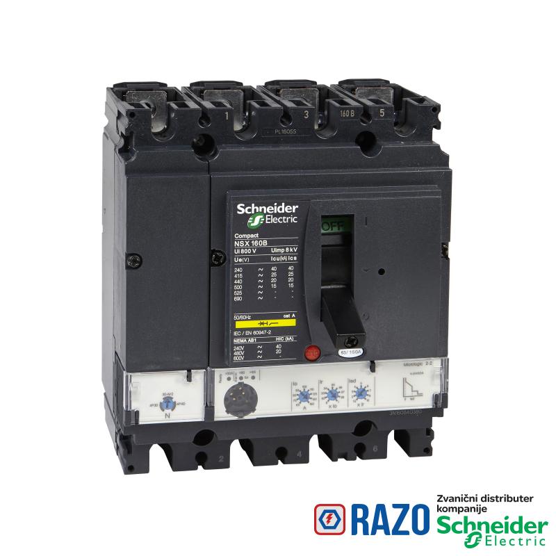 prekidač Compact NSX100B - Micrologic 2.2 - 100 A - 4P 4d | Razoelektro