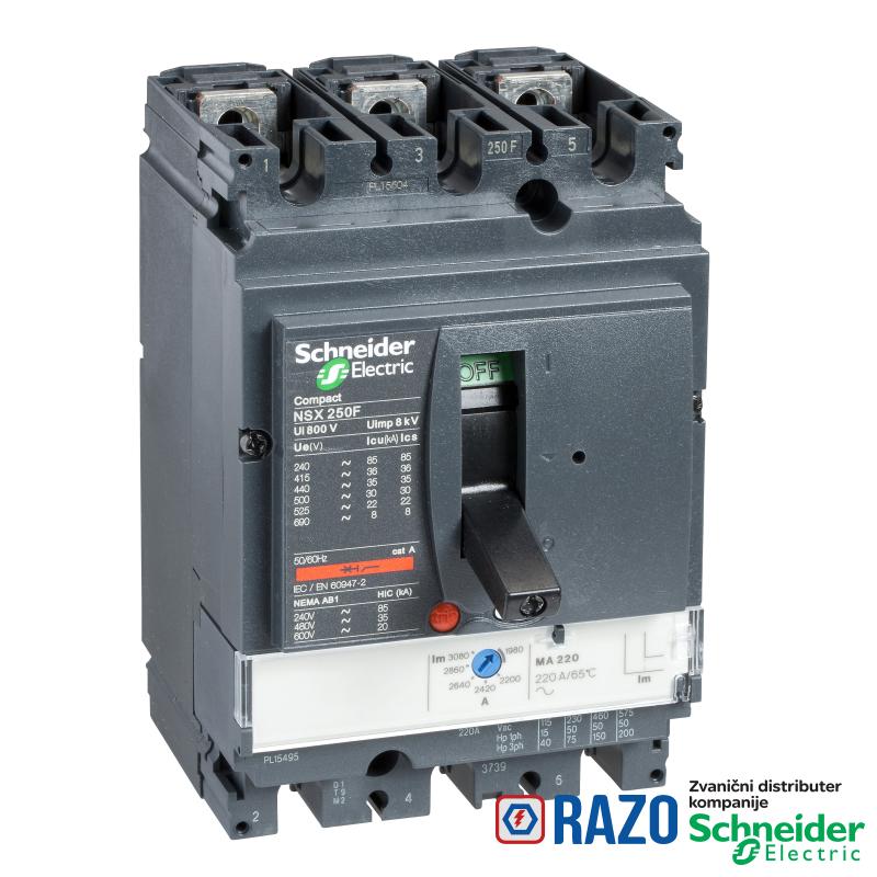 prekidač Compact NSX250N - MA - 150 A - 3P 3d | Razoelektro