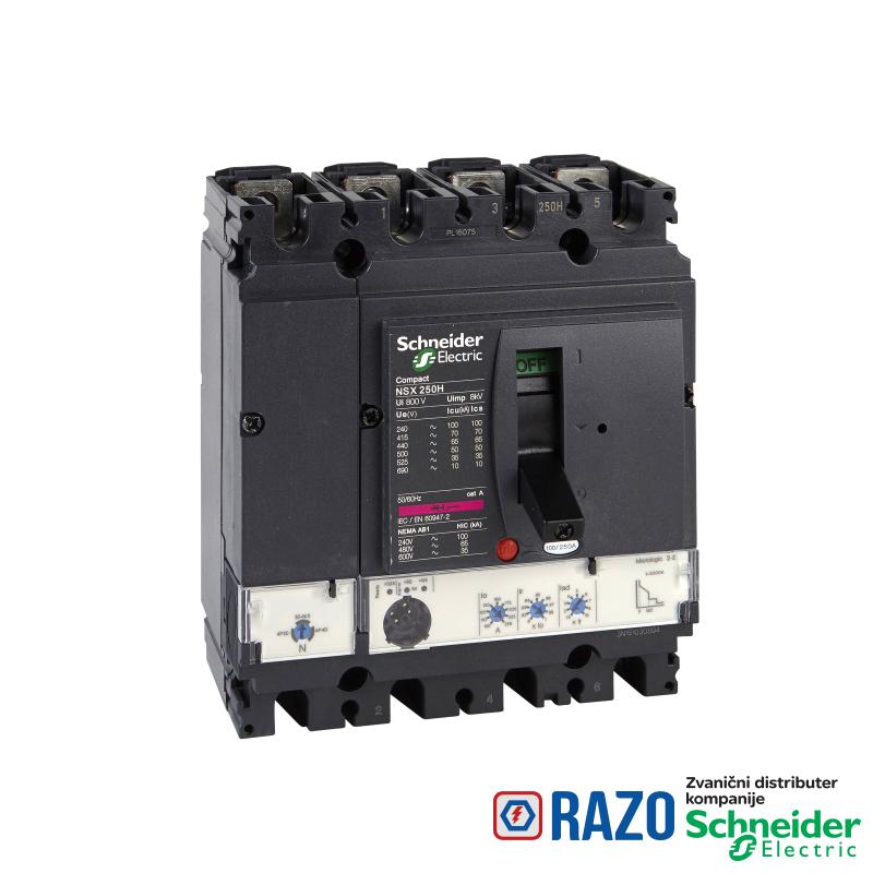 prekidač Compact NSX250N - Micrologic 2.2 - 250 A - 4P 4d | Razoelektro